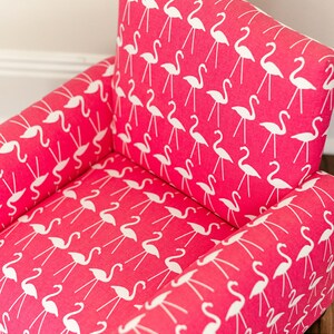 Personalized Child's Upholstered Rocking Chair / Chair - Pink Flamingos ...