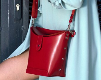 Small Red Bucket Bag - Etsy