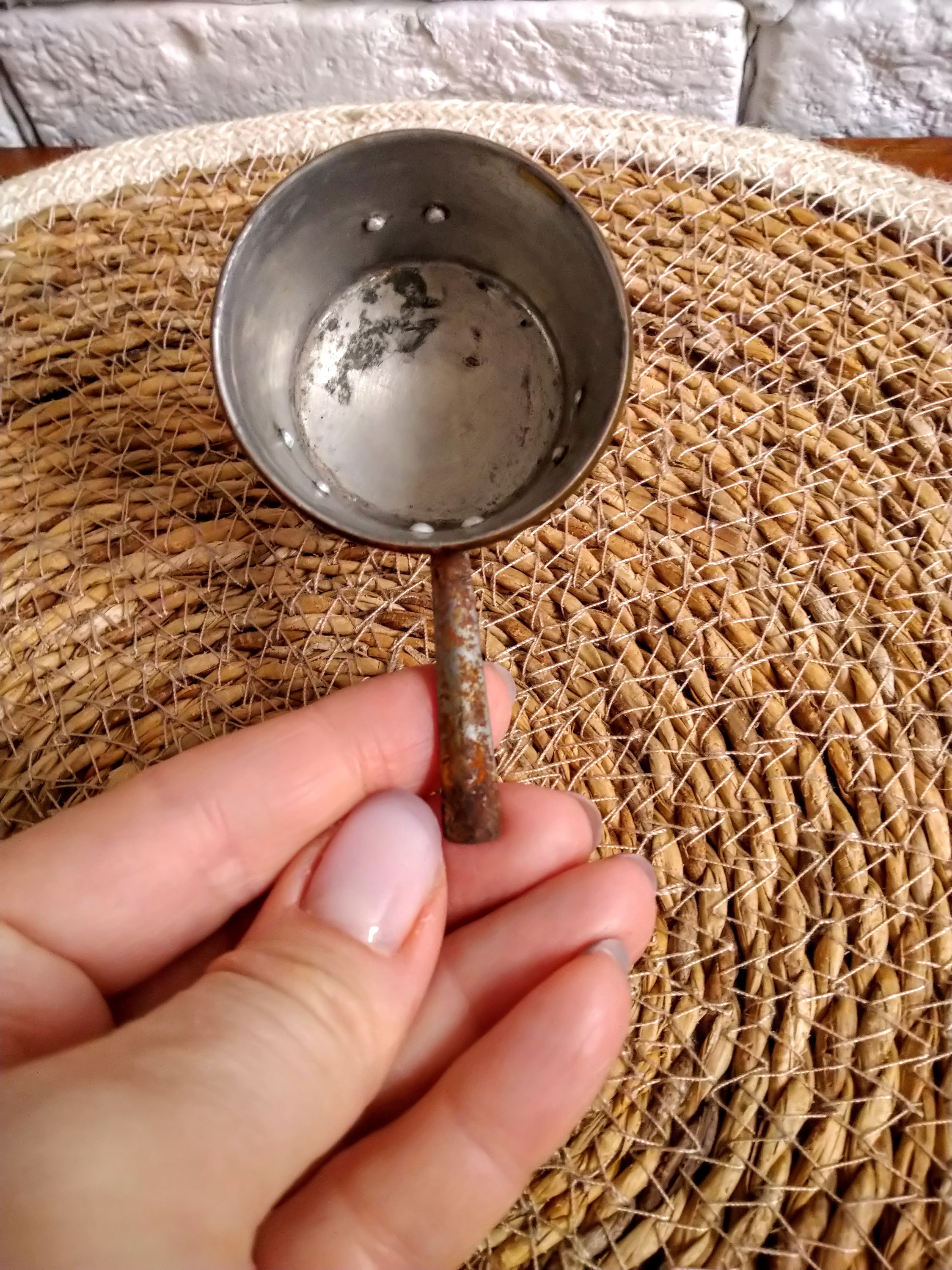 Vintage Copper Footed Miniature Pot With Handle, Kitchen Miniature ...