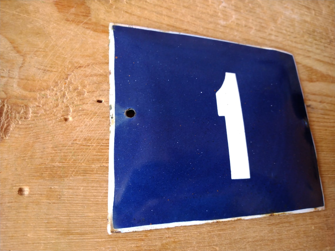 Vintage Door Number 1 House Number Sign House Number Plaque - Etsy