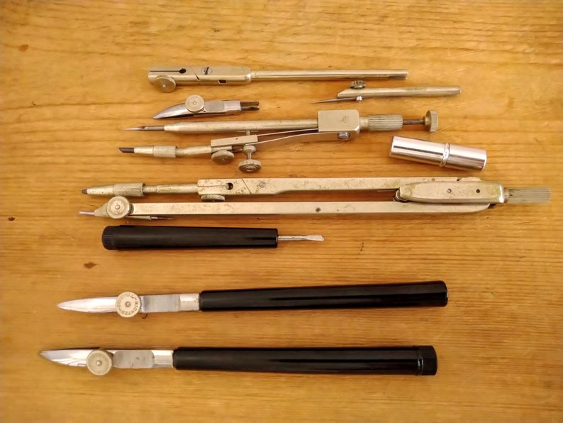 Vintage Set of Ruling Pens and Compasses Е.О.richter P Va - Etsy
