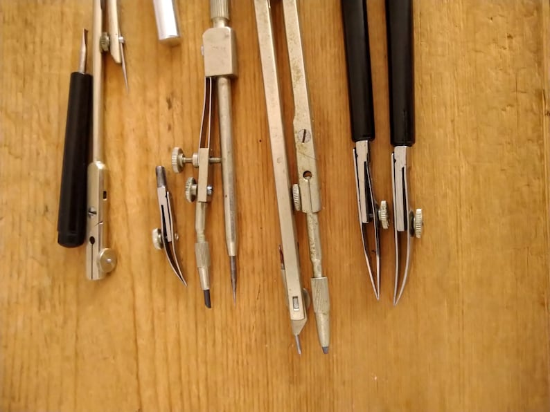 Vintage Set of Ruling Pens and Compasses Е.О.richter P Va - Etsy
