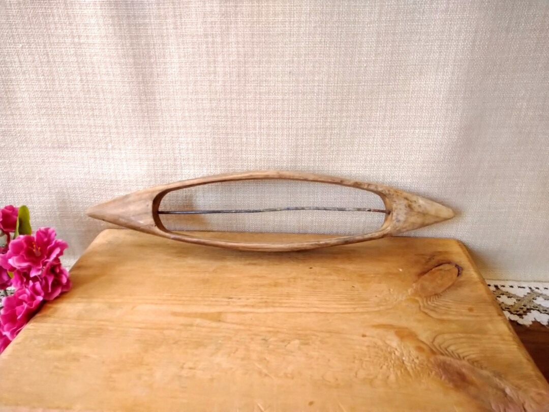 Antique Large Wooden Weaving Loom Shuttle, Wooden Boat Shuttle for ...