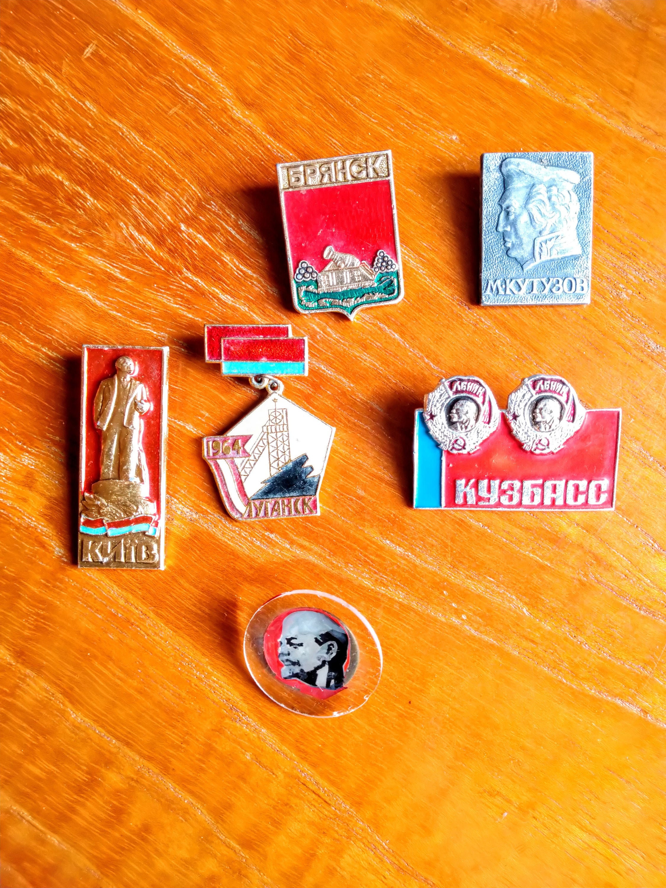 Lot of 6 Soviet Pins, USSR Badges, Soviet Pins, Soviet Era, Enamel Pin ...
