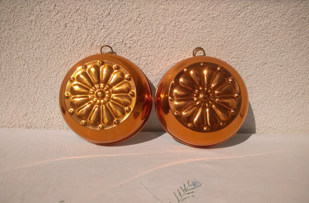 Vintage Copper Baking Molds: Set of 2 Solid Copper Pie Pans - Etsy