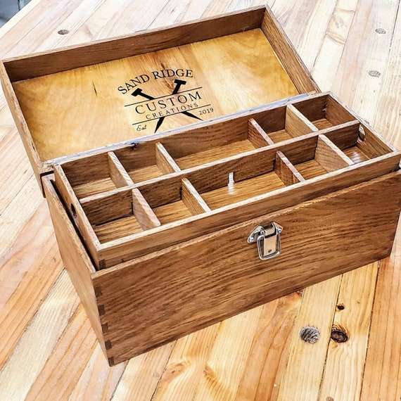 Wooden tackle box Wood tackle boxWood box Wood tool box | Etsy