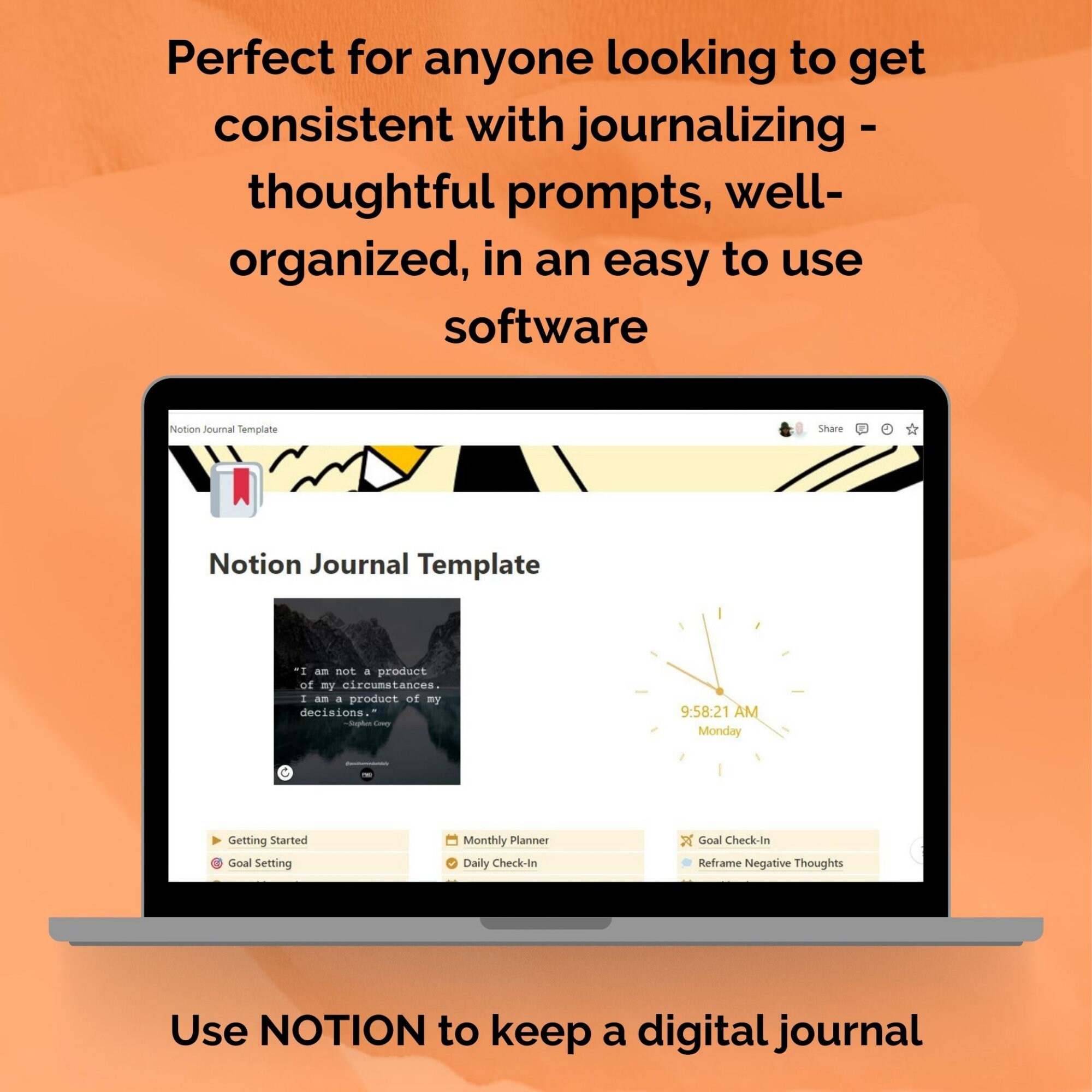 Notion Journal Template | Weekly Planner, Goal Setting, Reframing ...