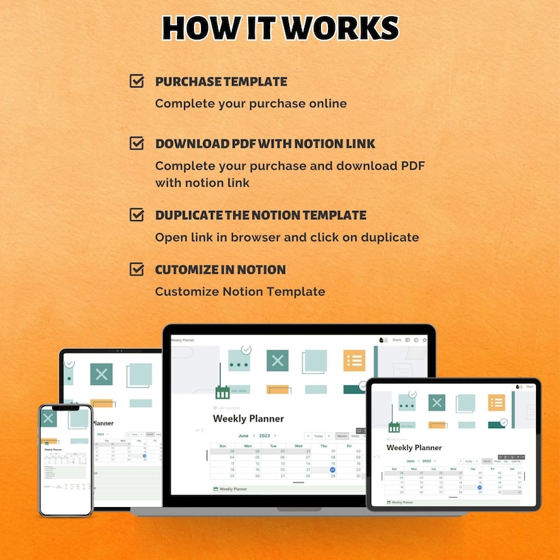 Notion Weekly Planner | Notion Template | All in One Notion Dashboard ...