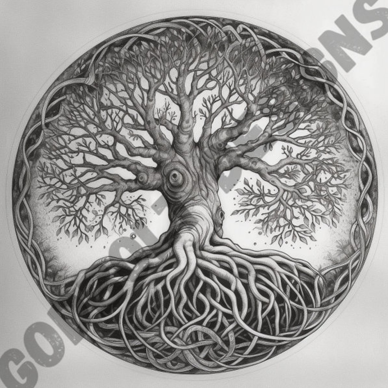 Tree of Life Tattoo Design Pack | 4 PSD and PNG Files | Symbol of ...