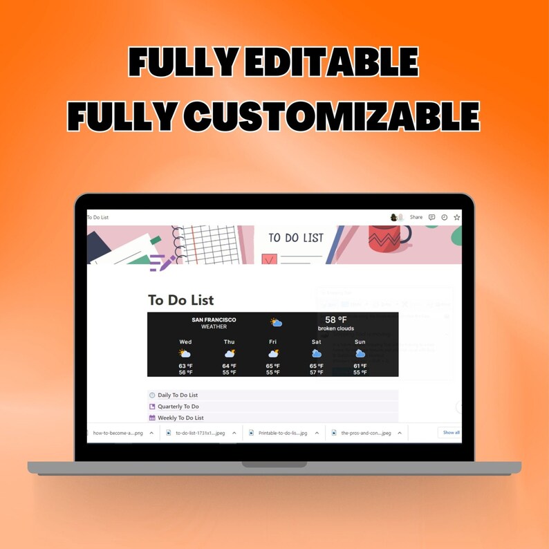 Notion Dashboard | to Do List Printable | Self Care | Habit Tracker ...