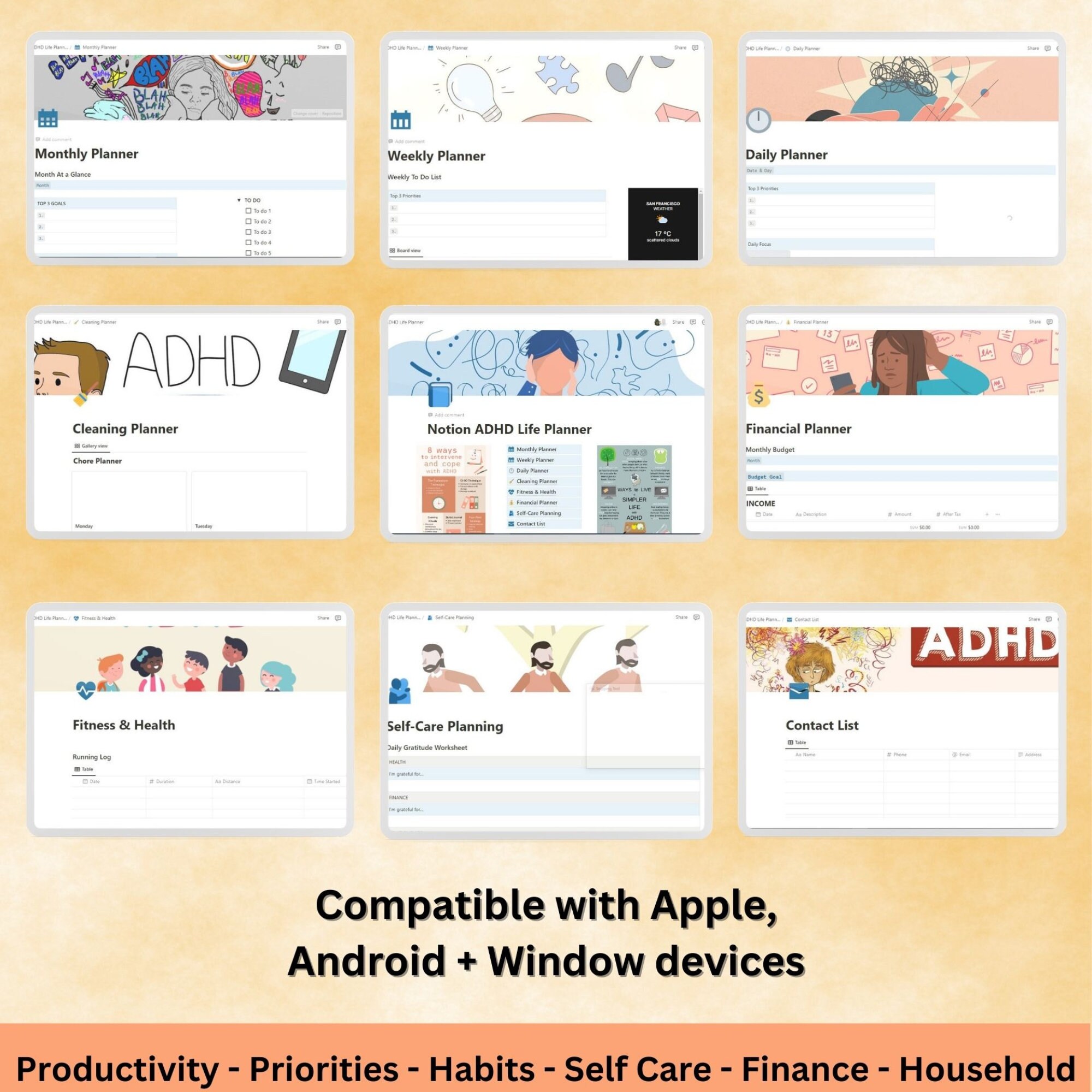 Adhd Planner Adults 2023 Digital Planner Adhd Organization Notion ...