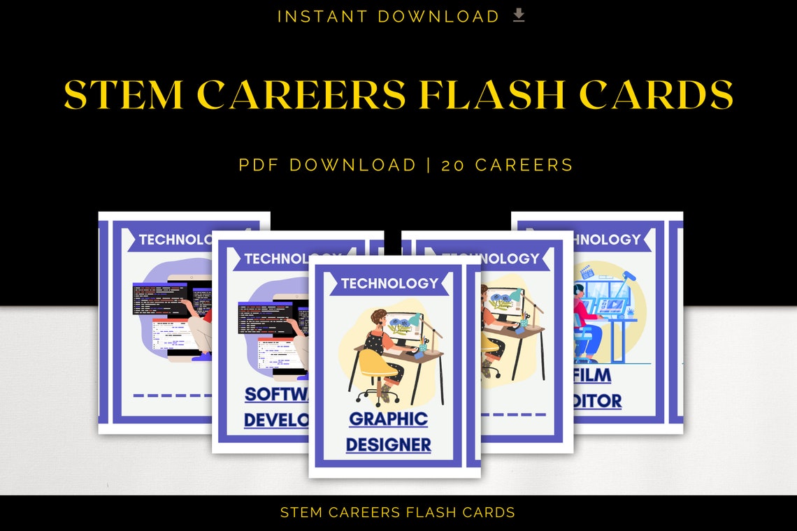 STEM Career Flash Cards Simple Stem Stem Building Printable Download 90 Animal Coloring Pages ...