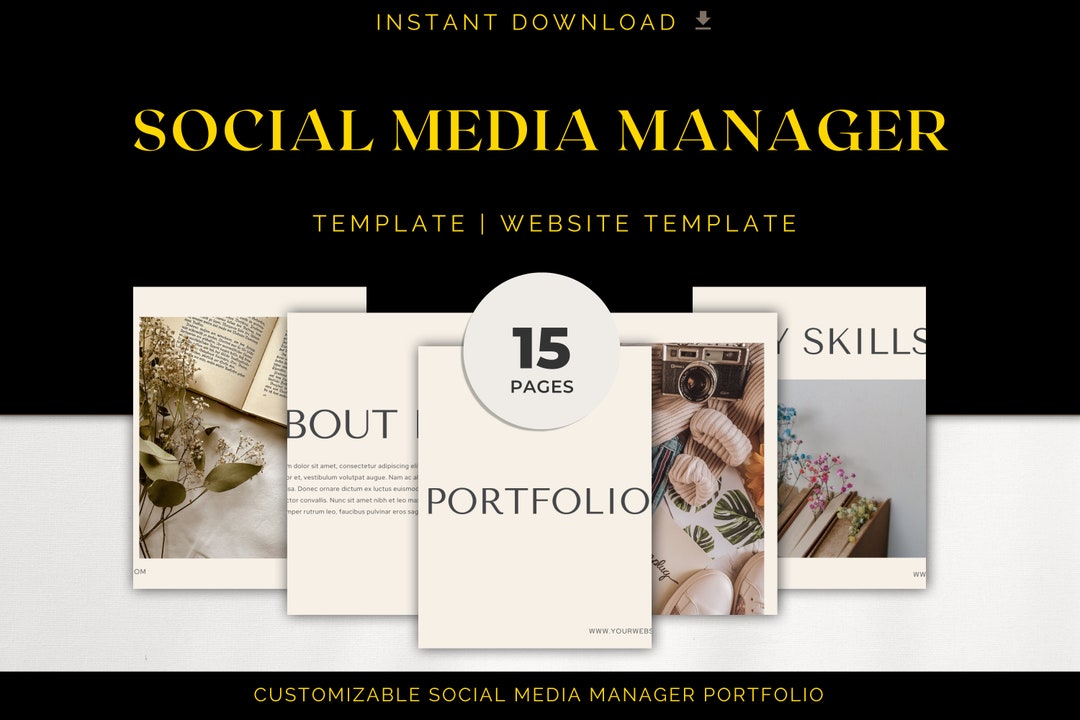 Social Media Manager Portfolio Template | Social Media Manager Bundle ...