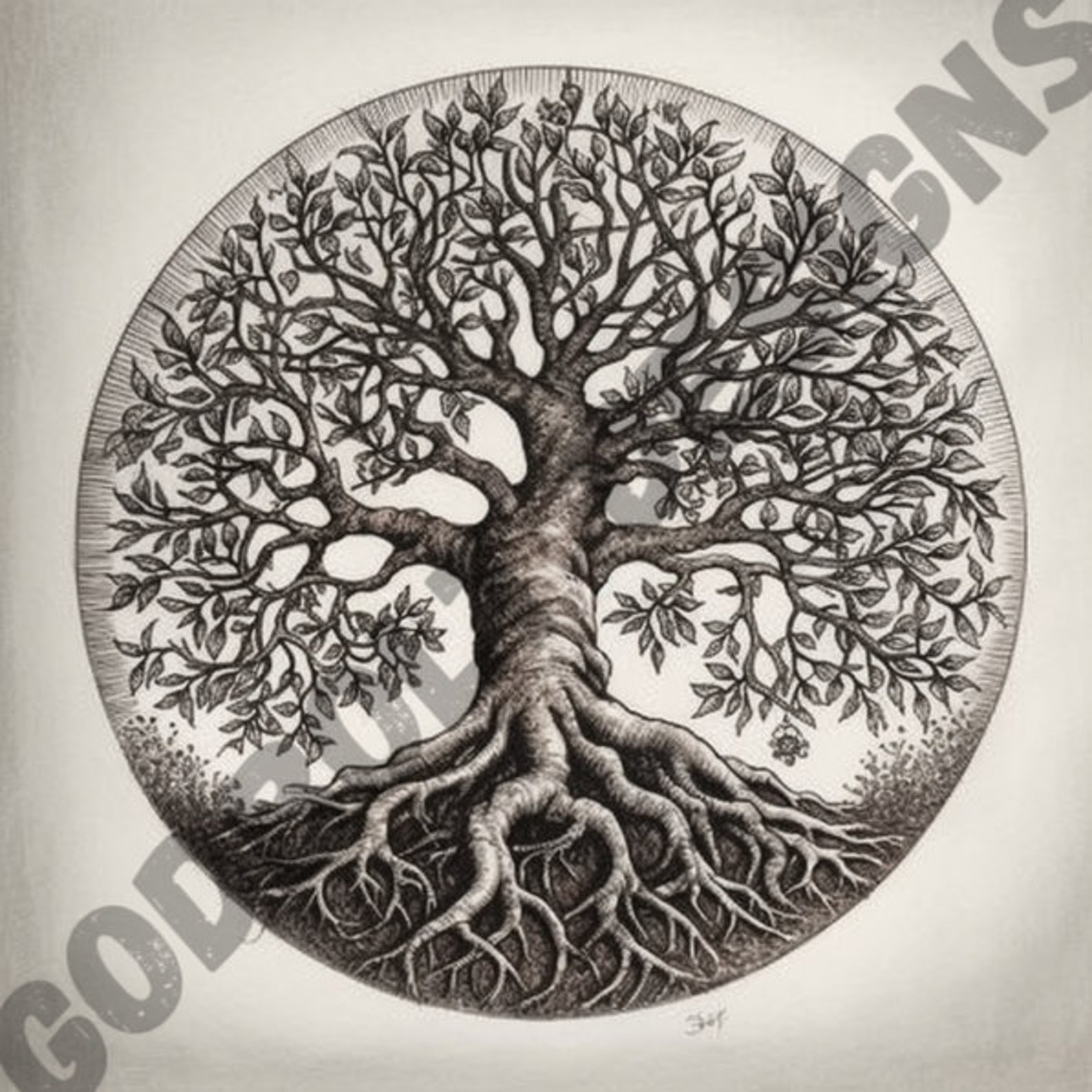 Tree of Life Tattoo Design Pack | 4 PSD and PNG Files | Symbol of ...