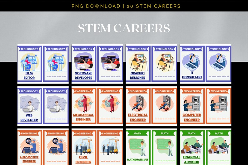 STEM Career Flash Cards | Simple Stem | Stem Building | Printable ...