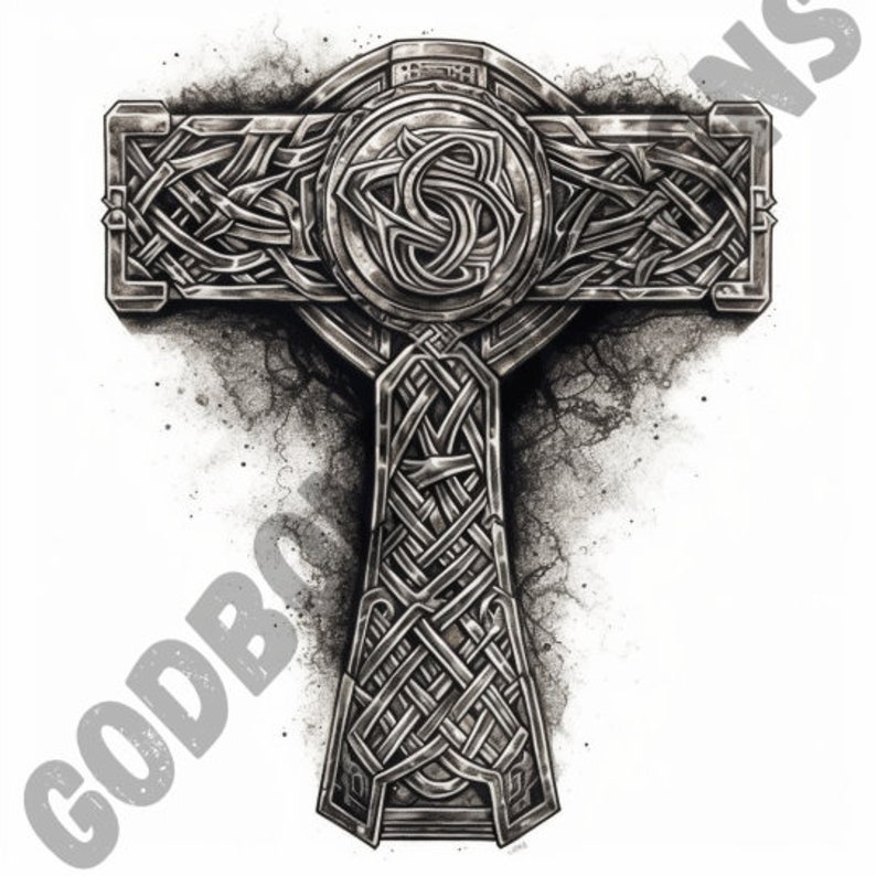 Thor's Hammer Tattoo Design Pack | 4 PSD and PNG Files | Perfect for ...