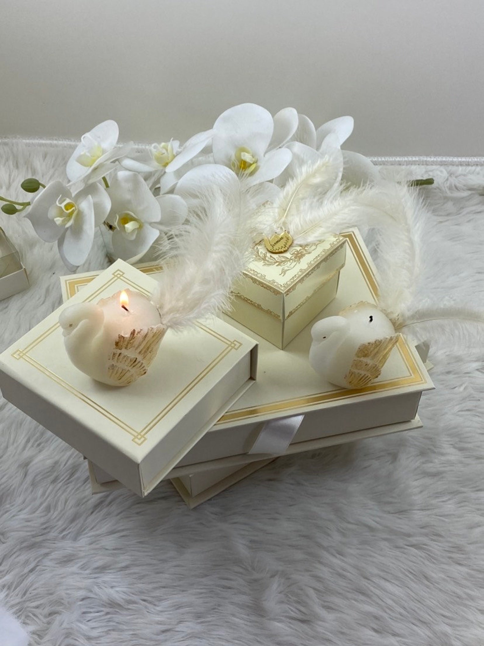 Birthday Swan Candle Gift Personalized White Swan Favors - Etsy