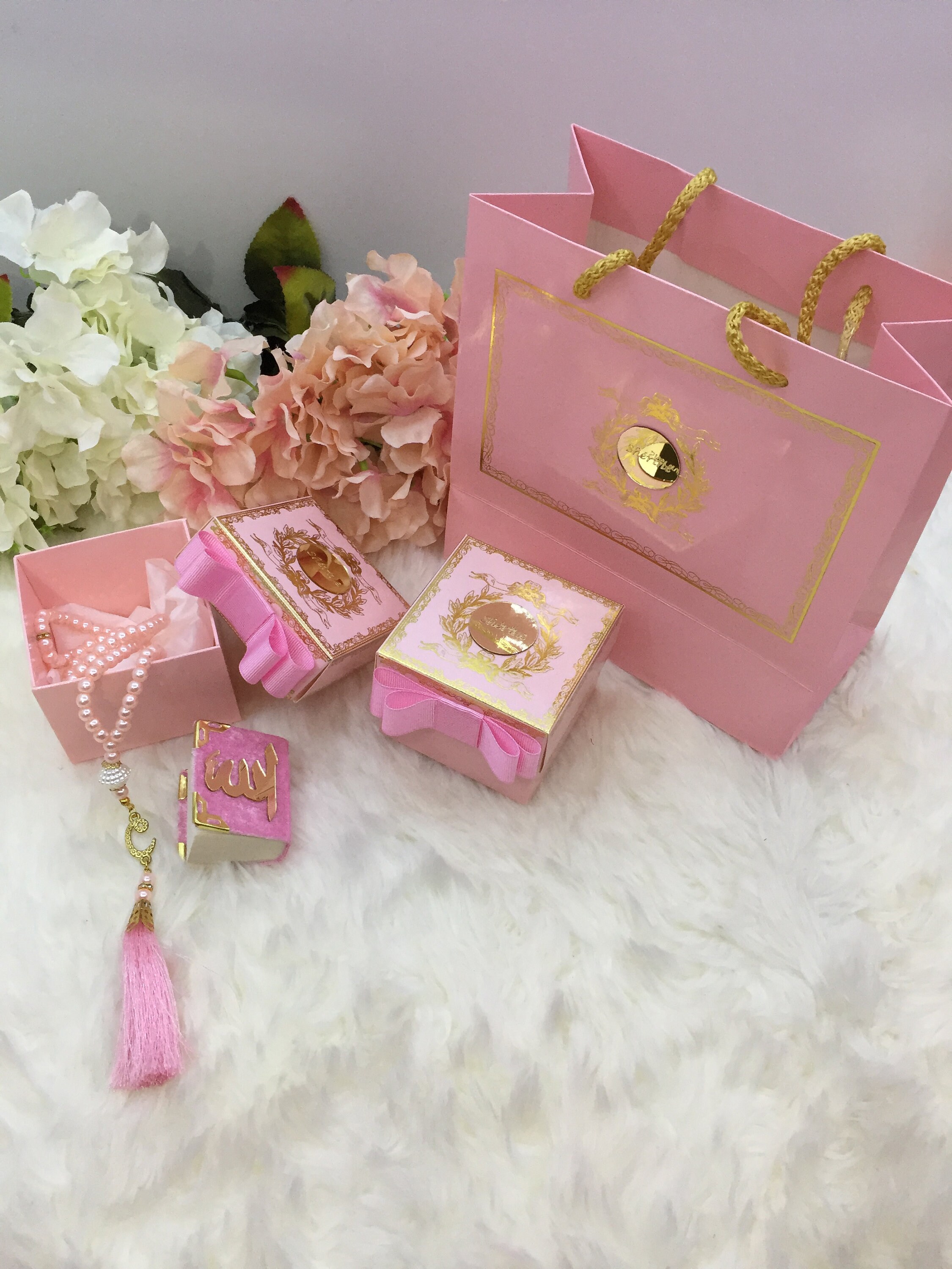 Pink Islamic Wedding Mini Quran Book Gift Set Muslim Baby Eid | Etsy