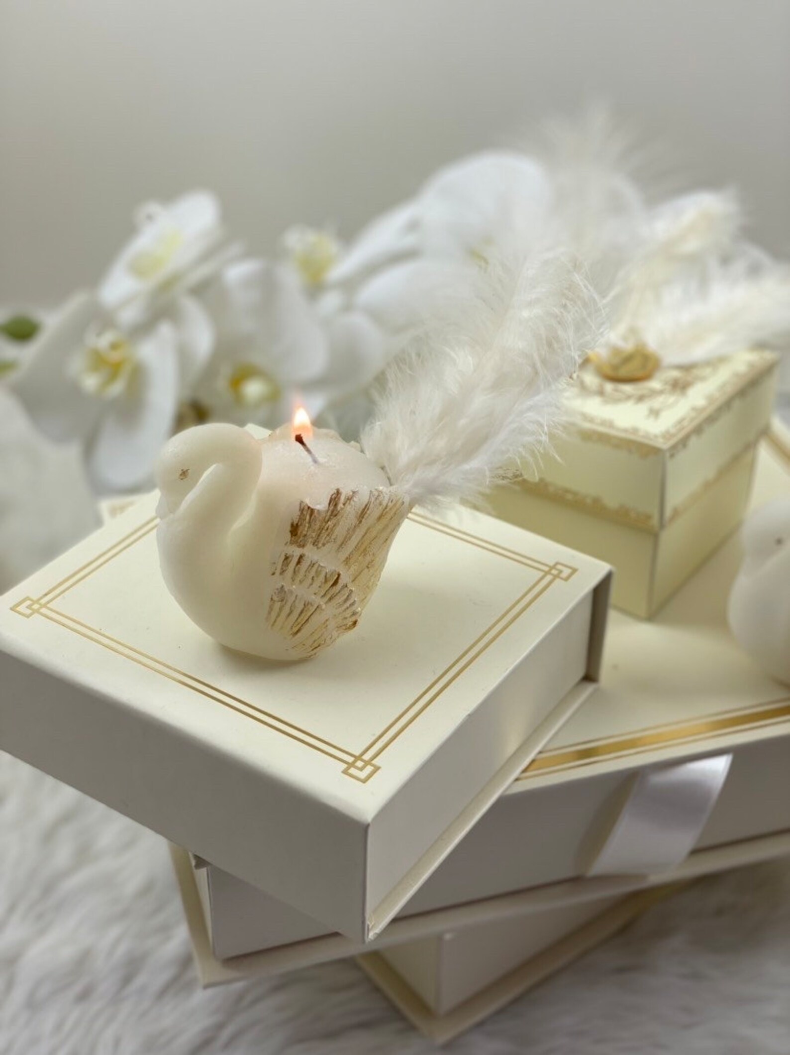 Birthday Swan Candle Gift Personalized White Swan Favors - Etsy