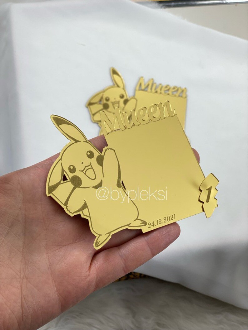 Personalized Pikachu Photo Frames Pokemon First Birthday - Etsy
