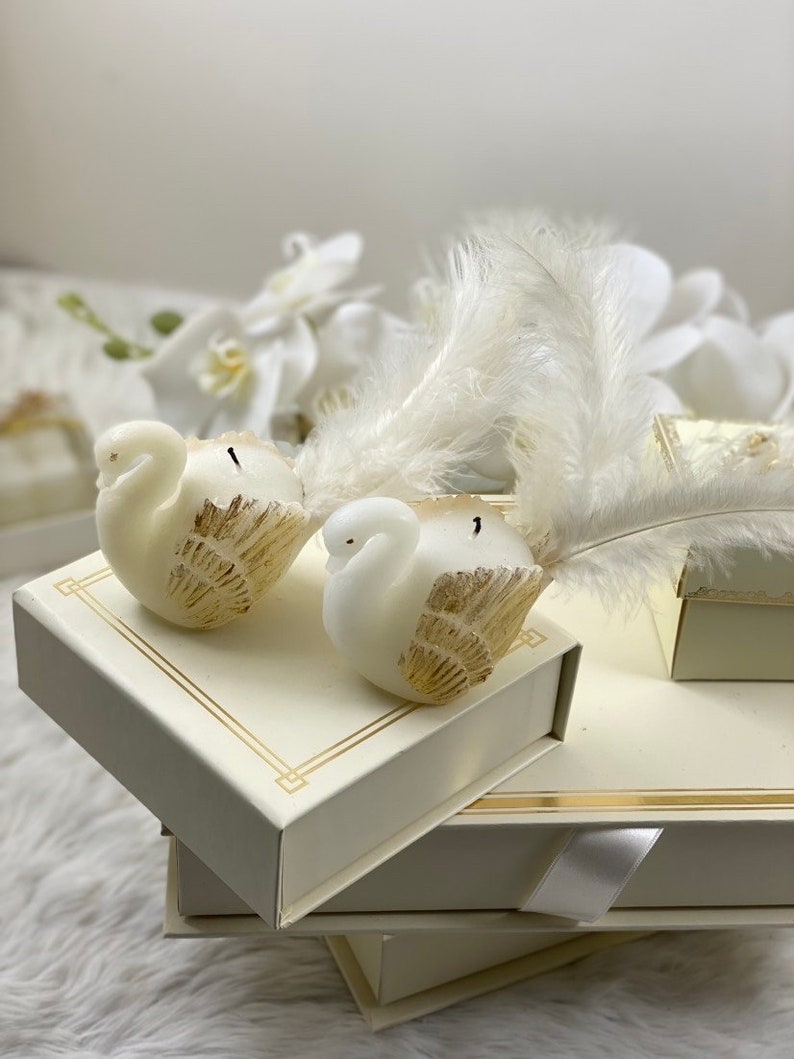 Birthday Swan Candle Gift Personalized White Swan Favors - Etsy