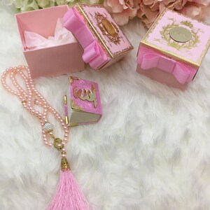Pink Islamic Wedding Mini Quran Book Gift Set Muslim Baby Eid - Etsy