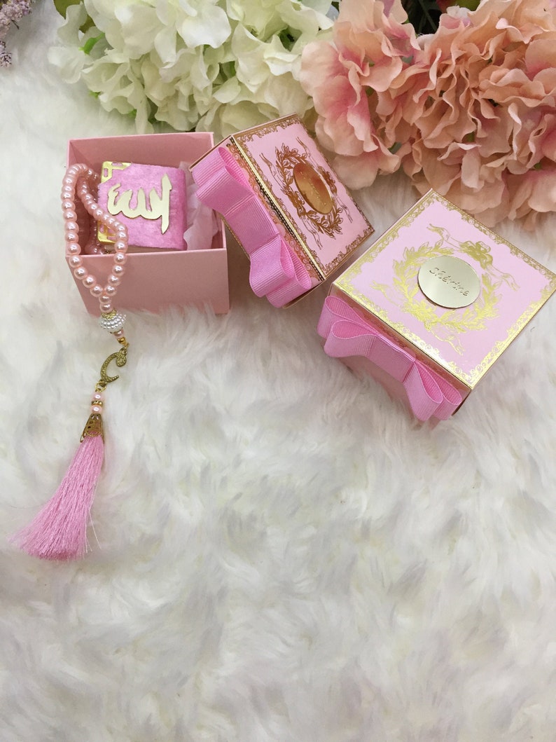 Pink Islamic Wedding Mini Quran Book Gift Set Muslim Baby Eid - Etsy