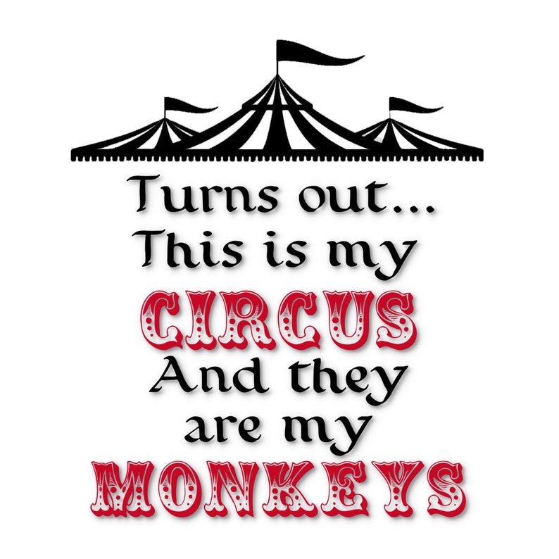 My Circus & My Monkeys Printable Wall Art Printable Quote | Etsy