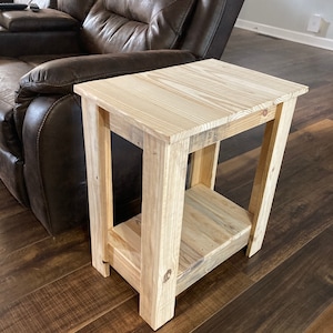 Unfinished End Table, Wood Table, Wood End Table, Side Table Farmhouse ...