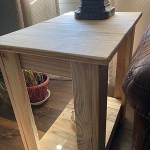 Unfinished End Table, Wood Table, Wood End Table, Side Table Farmhouse ...