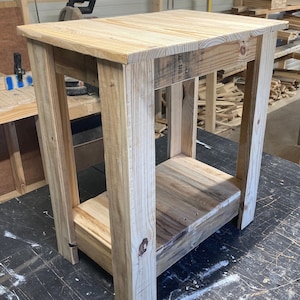Unfinished End Table, Wood Table, Wood End Table, Side Table Farmhouse ...