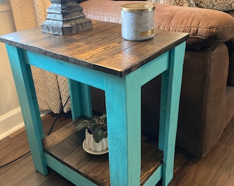 Unfinished End Table, Wood Table, Wood End Table, Side Table Farmhouse ...