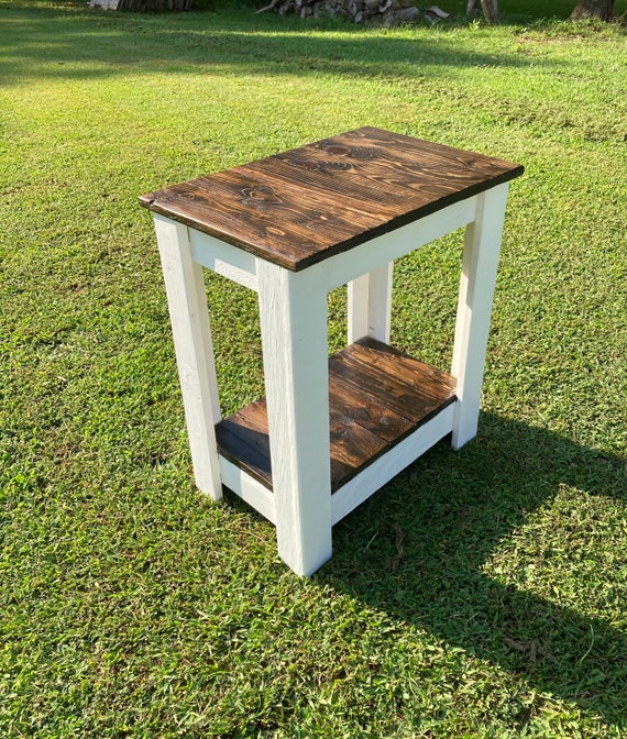 Wood End Tablefarmhouse End Table Rustic Wood Table Night - Etsy