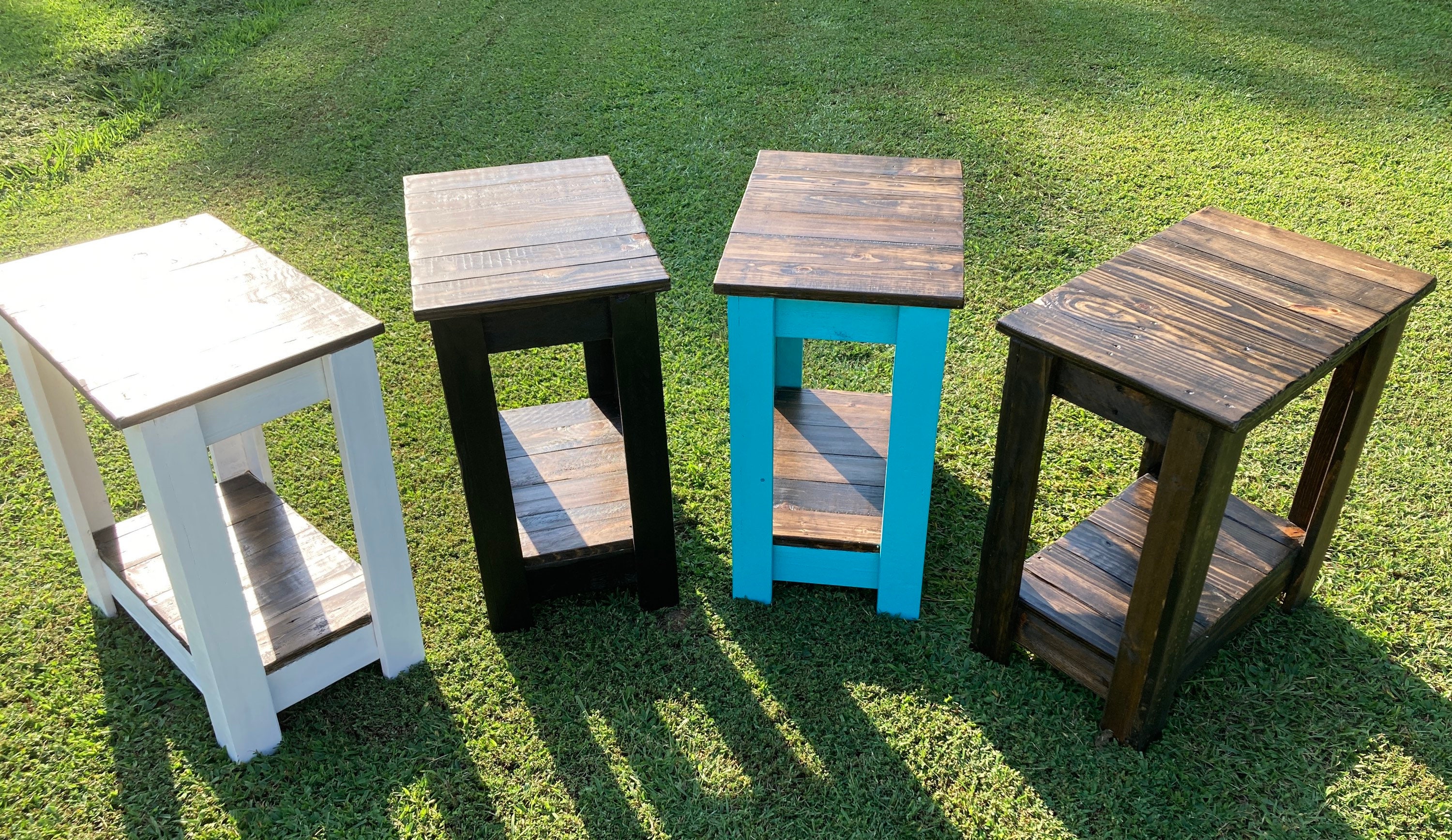 Wood End Tablefarmhouse End Table Rustic Wood Table Night - Etsy