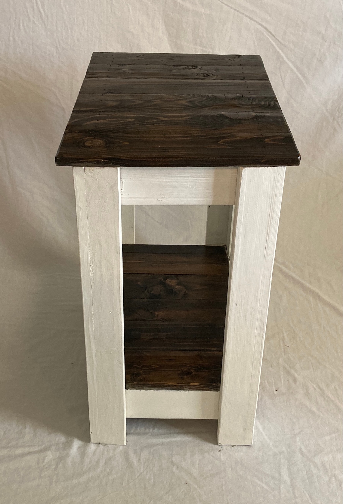 Wood End Tablefarmhouse End Table Rustic Wood Table Night - Etsy
