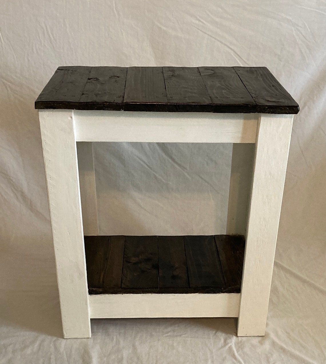 Wood End Tablefarmhouse End Table Rustic Wood Table Night - Etsy