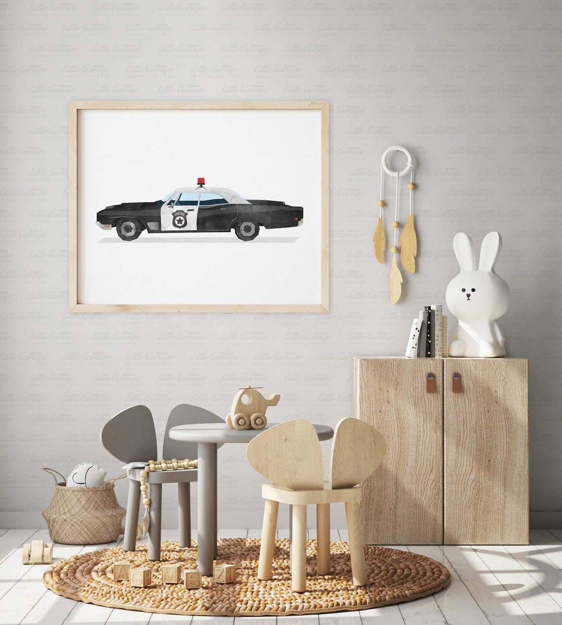 Police Car Print Police Wall Art Transportation Wall Art | Etsy