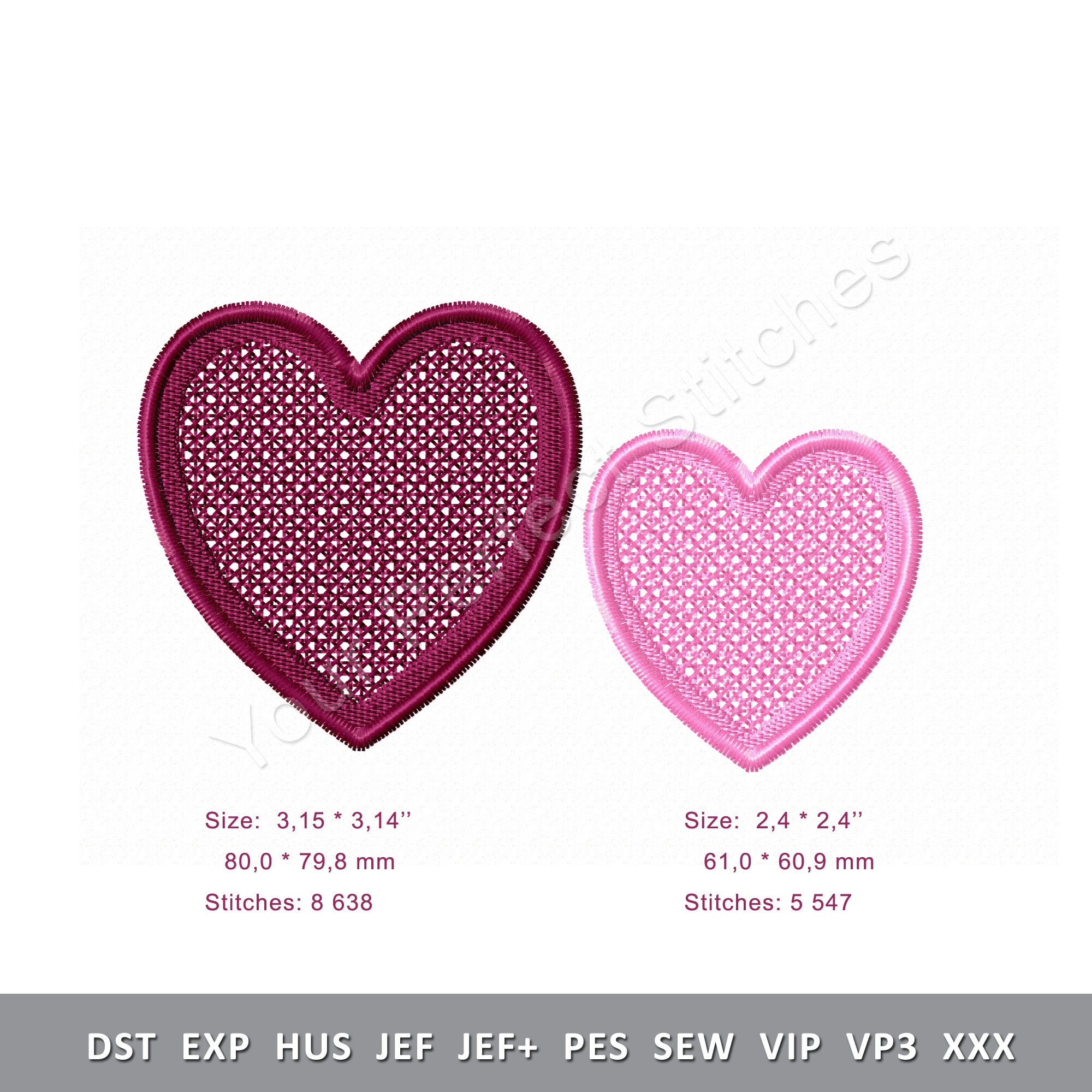 FSL Heart Machine Embroidery Design to Valentine's Day - Etsy UK