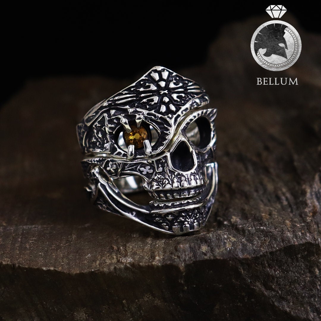 Three Piece Ring "the Triskull" (925 Silver) Stackable Skull Ring ...