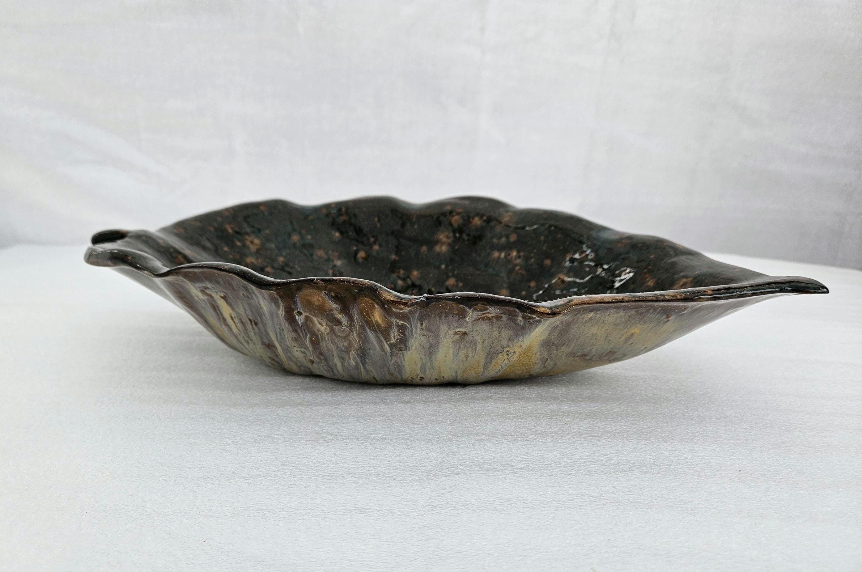 Green Leaf Bowl, Large Leaf Serving Dish - Etsy