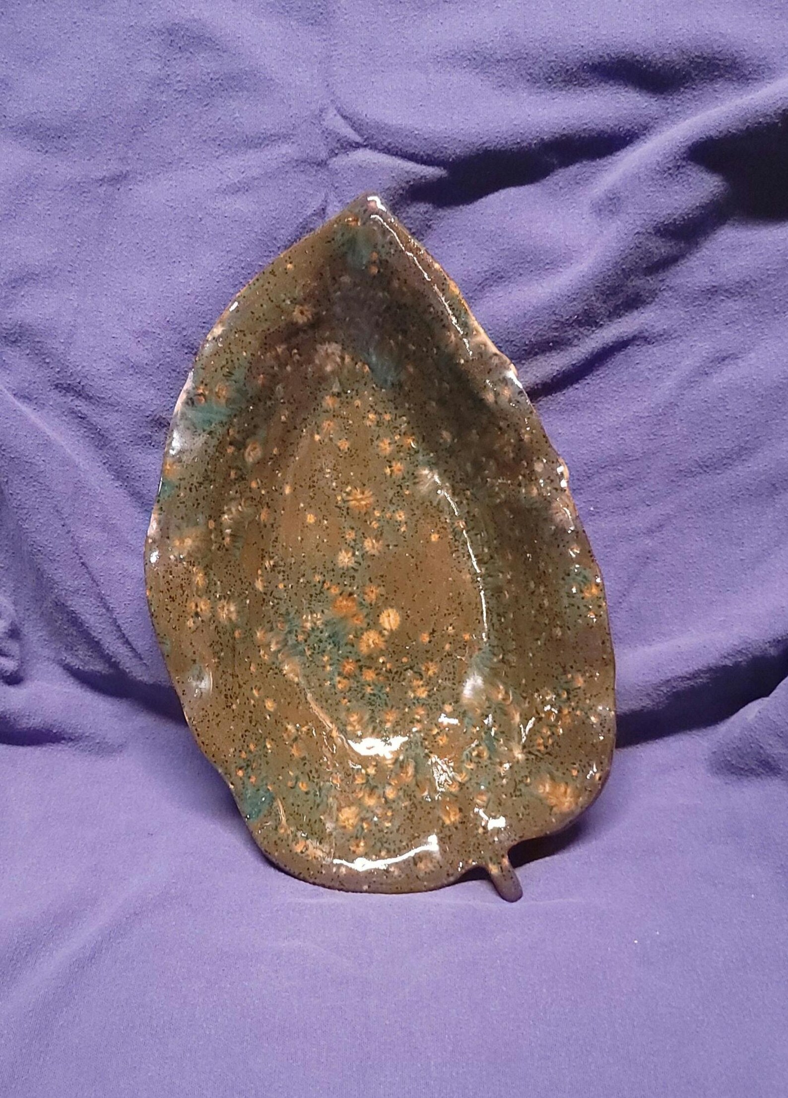 Green Leaf Bowl, Large Leaf Serving Dish - Etsy