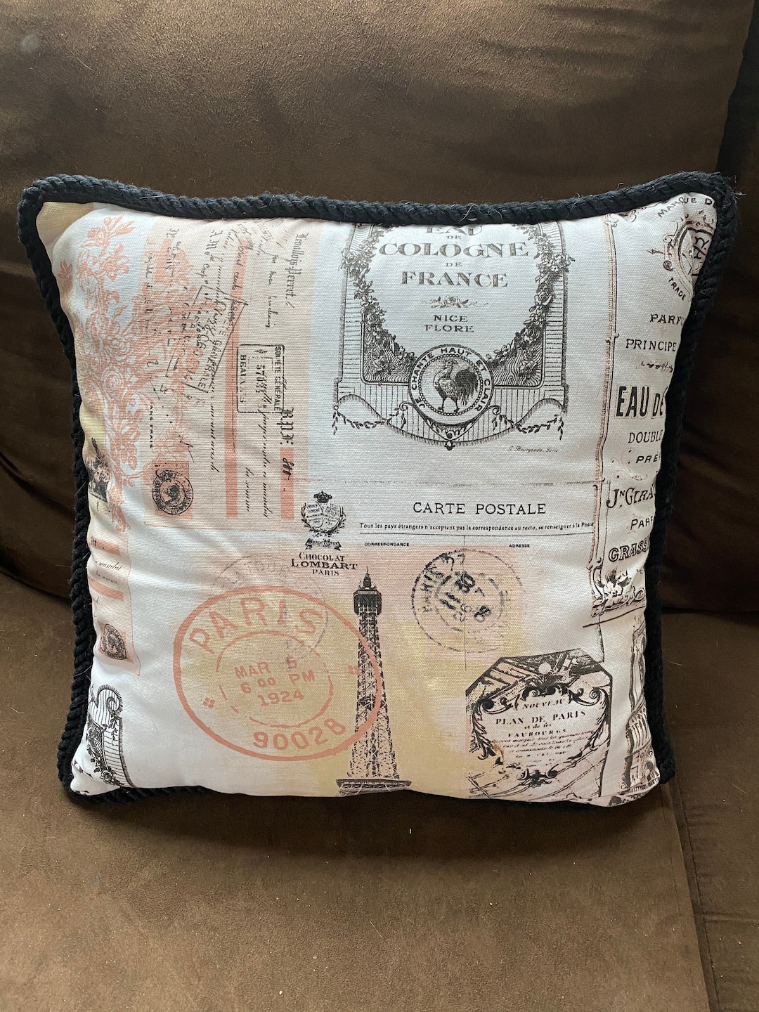 Vintage Paris Themed Decorative Pillow - Etsy
