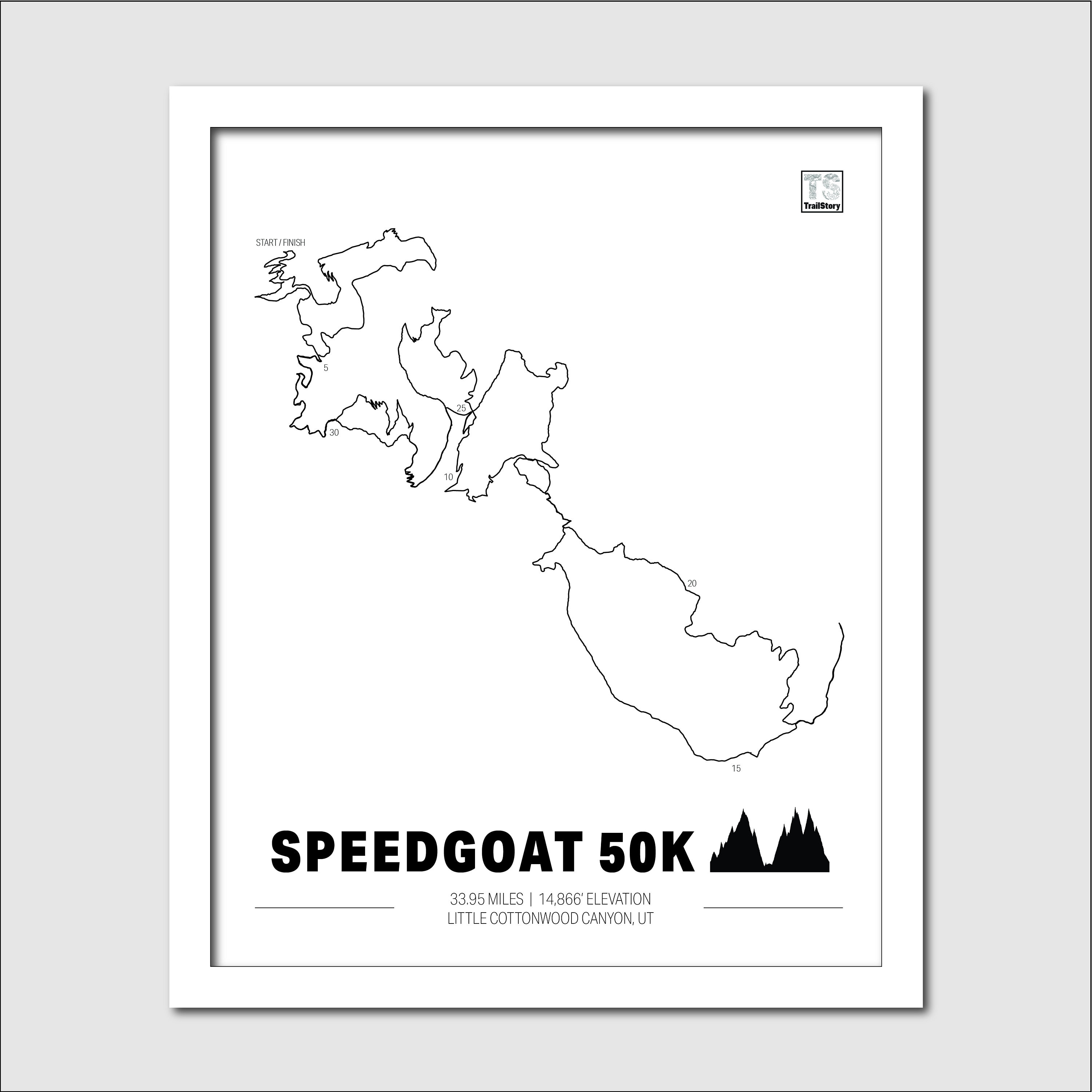Trail Map - Speedgoat 50K Race Course Little Cottonwood Canyon, Utah - Etsy