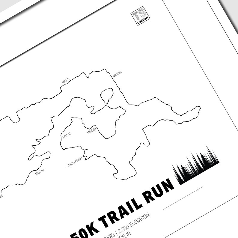 Trail Map - the HUFF 50K Race Course Albion, IN - Etsy