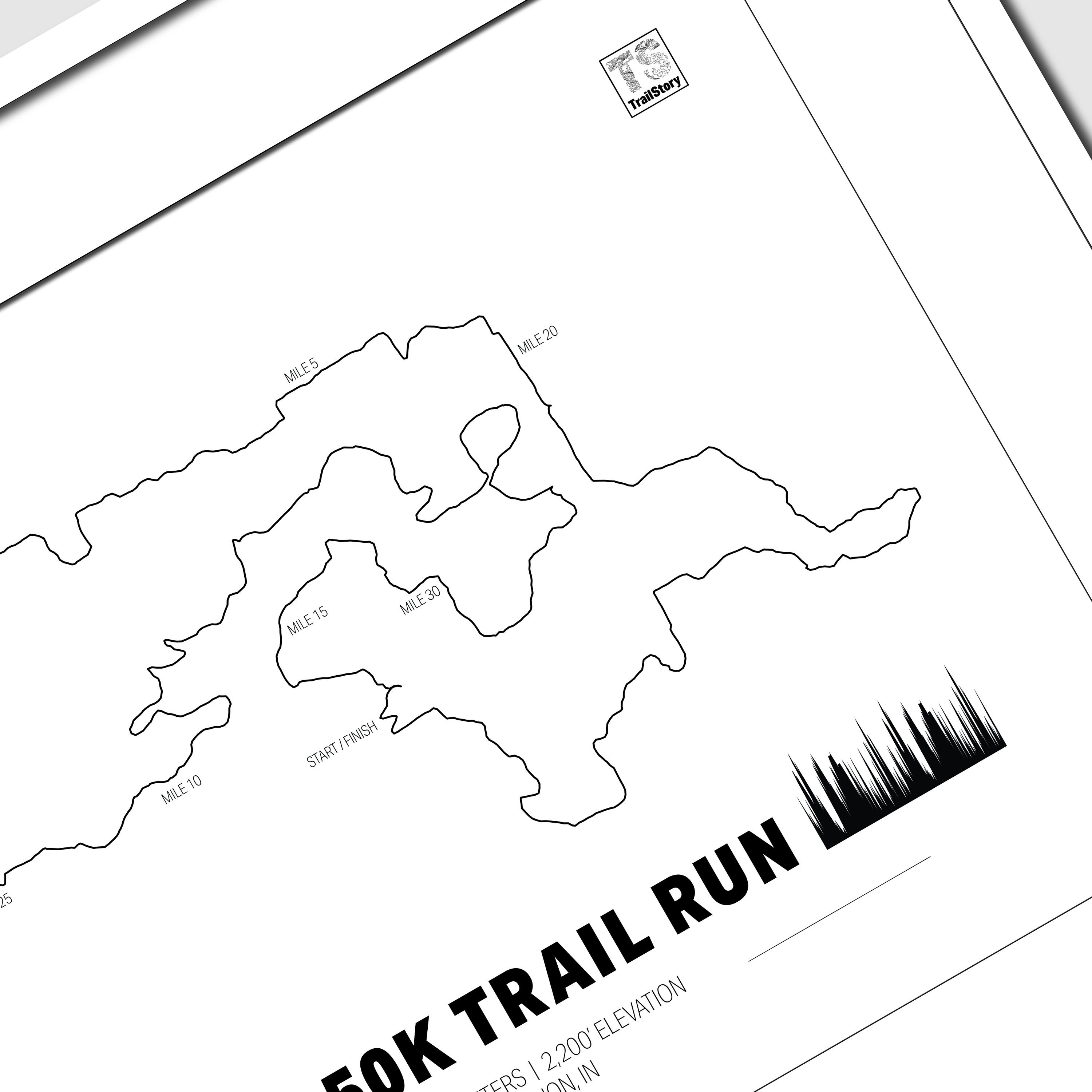Trail Map - the HUFF 50K Race Course Albion, IN - Etsy