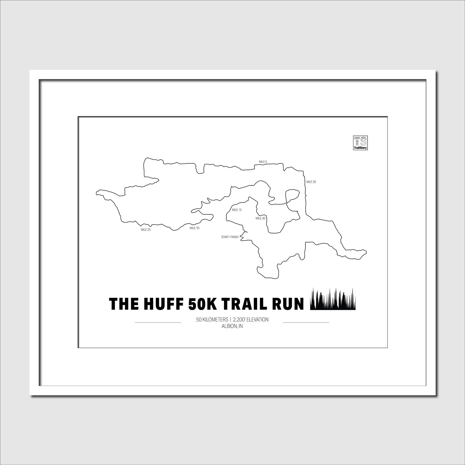 Trail Map the HUFF 50K Race Course Albion IN - Etsy