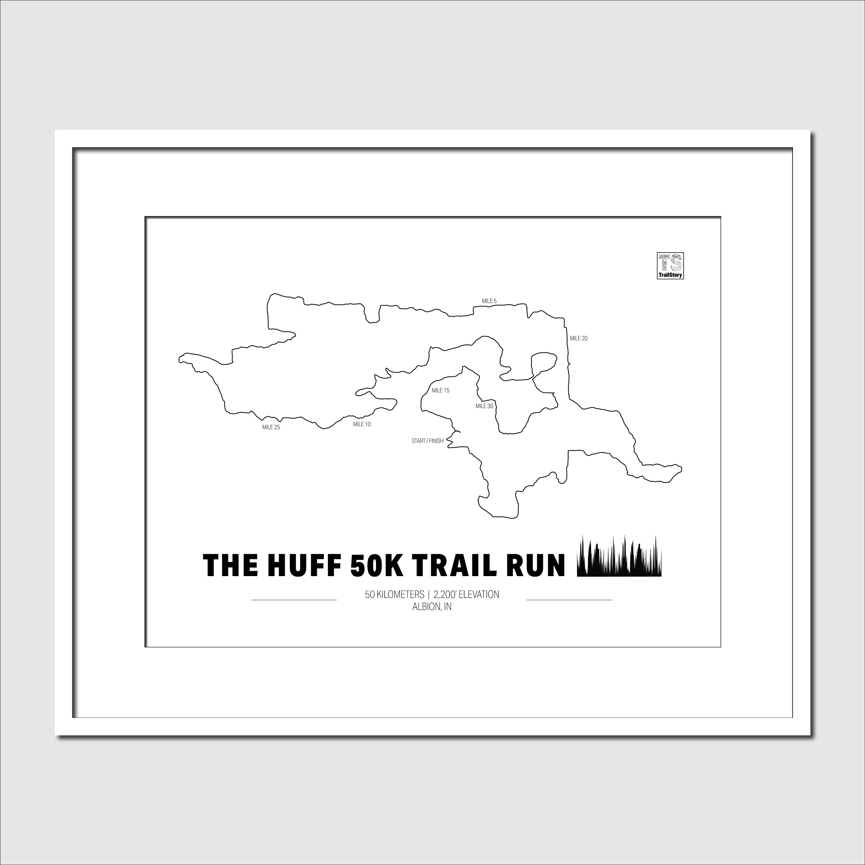 Trail Map - the HUFF 50K Race Course Albion, IN - Etsy