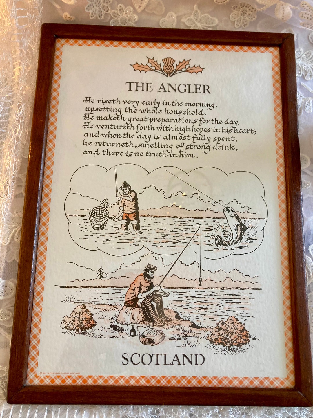 Framed Vintage Print Scottish Angler Poem - Etsy