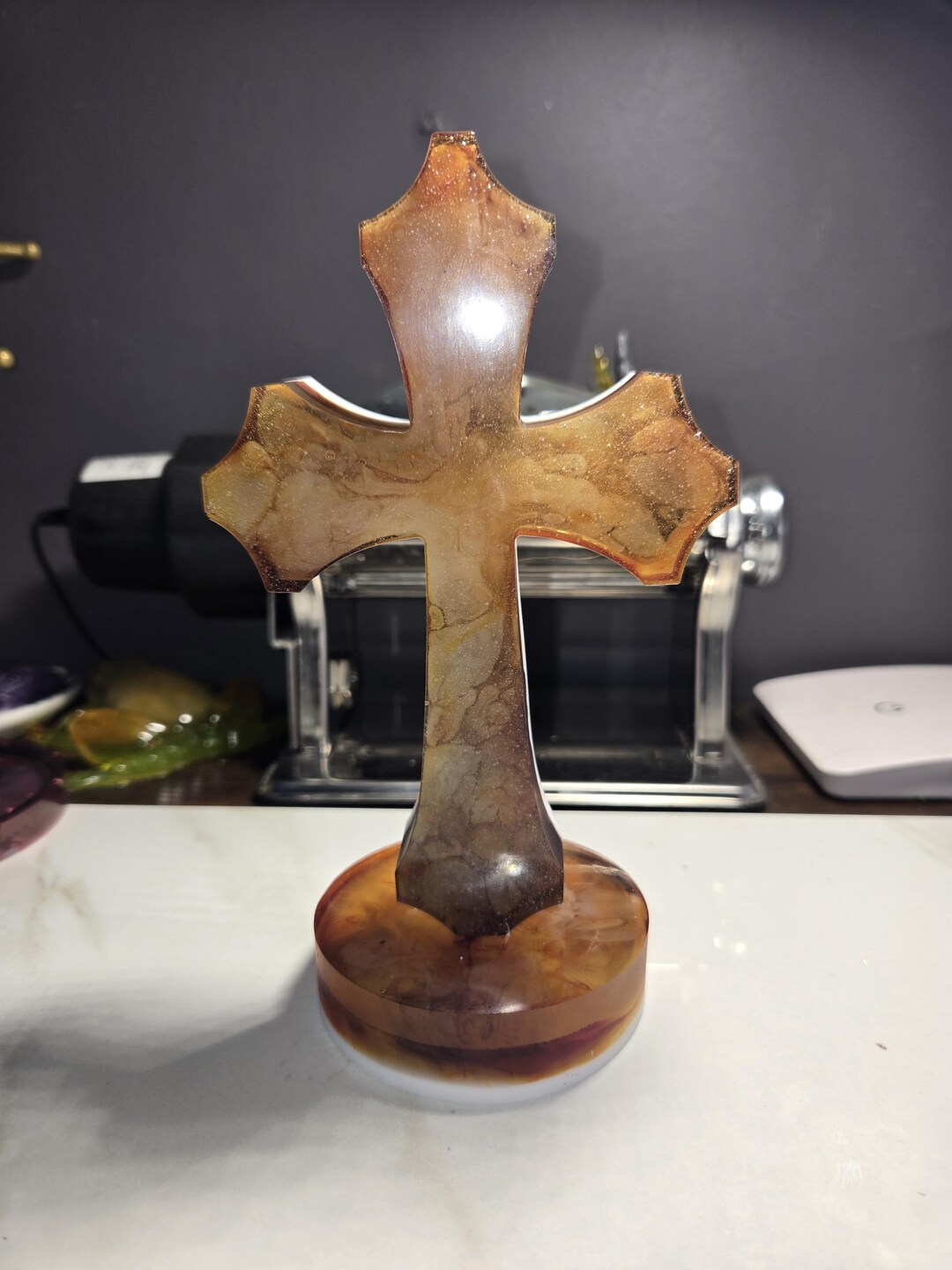 Handcrafted Resin Cross on Stand – “redeemed in Every Shade” | Faith ...