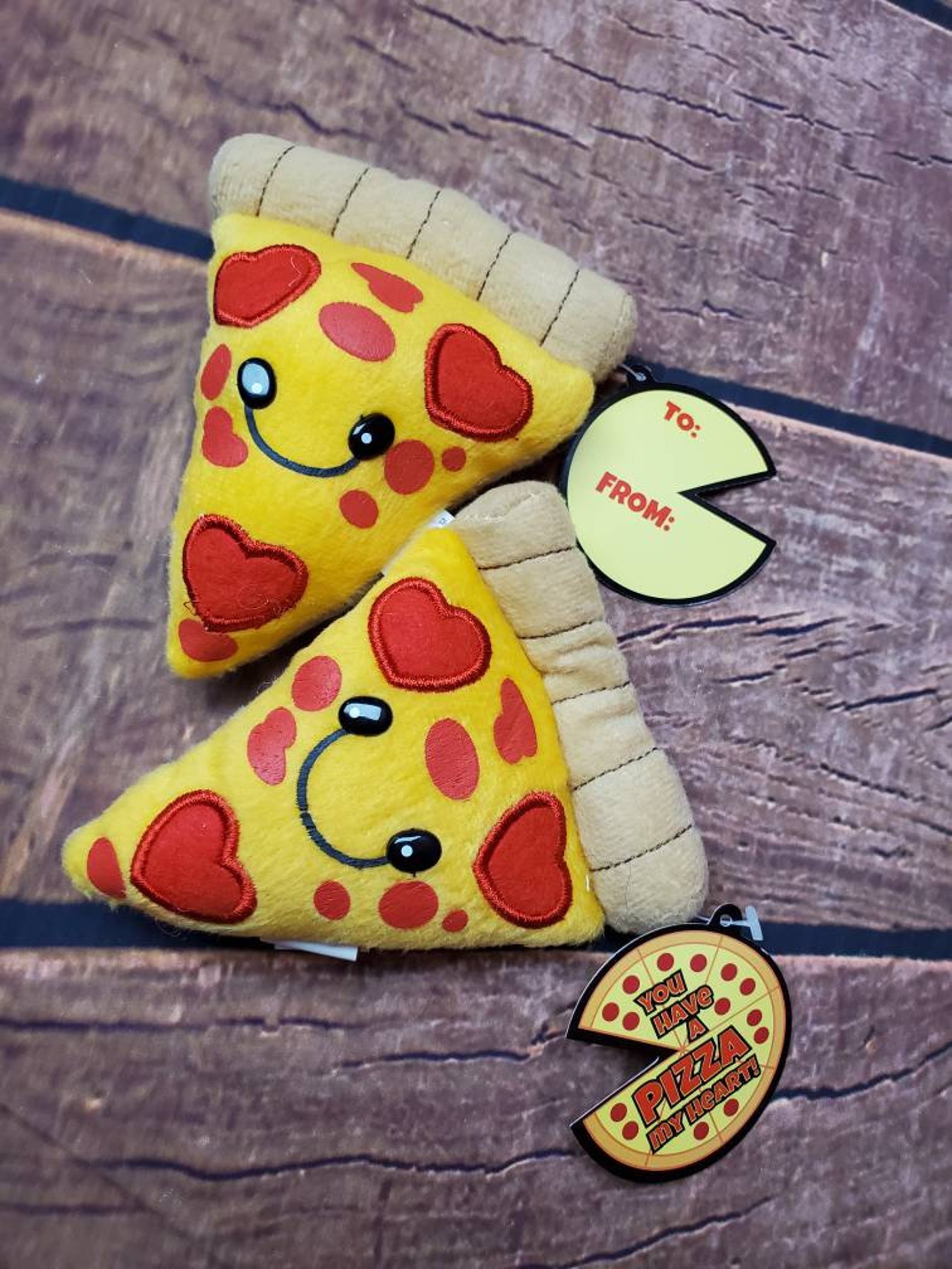 Pizza Plushies With Gift Tags and Pizza Necklaces Great Add on | Etsy